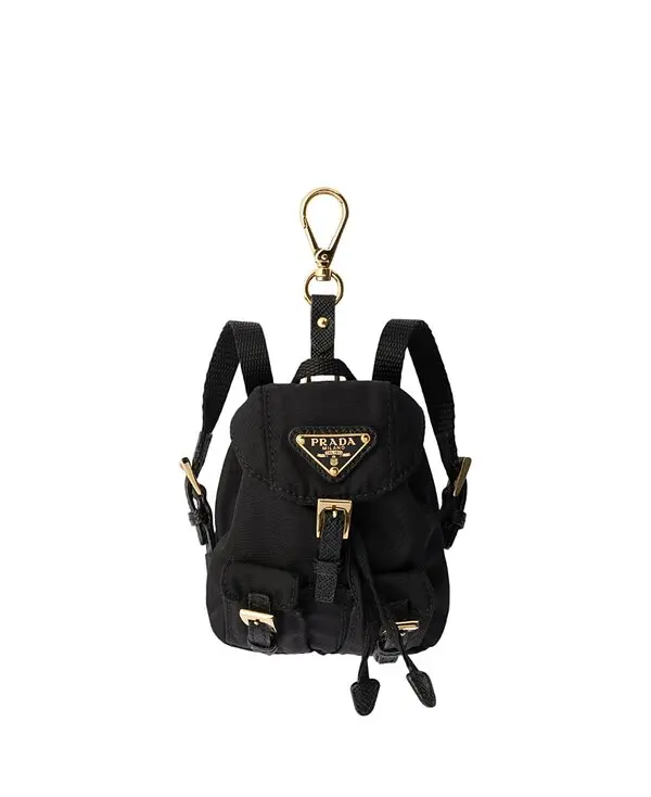 Prada Mini Icon Re-nylon Keychain Charm - Black