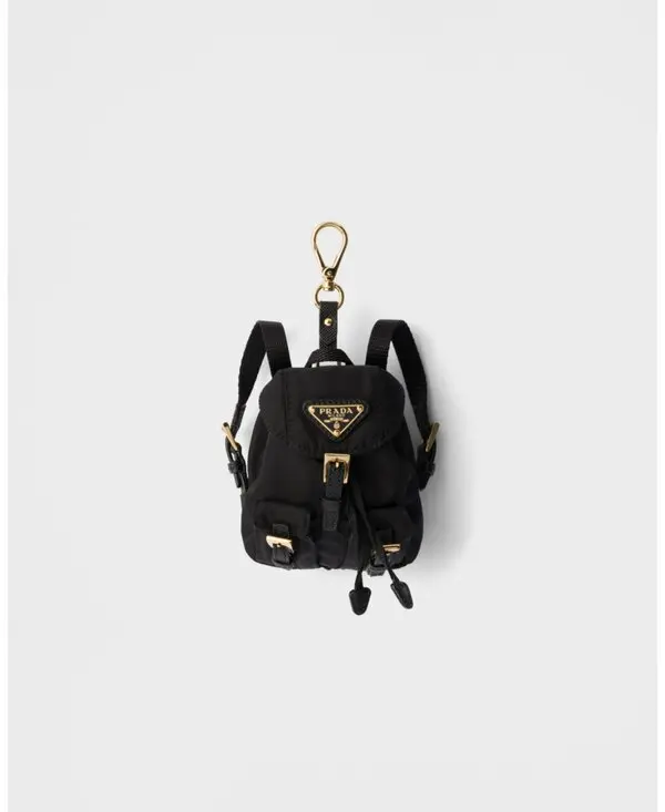 Prada Mini Icon Re-nylon Keychain Charm - Black