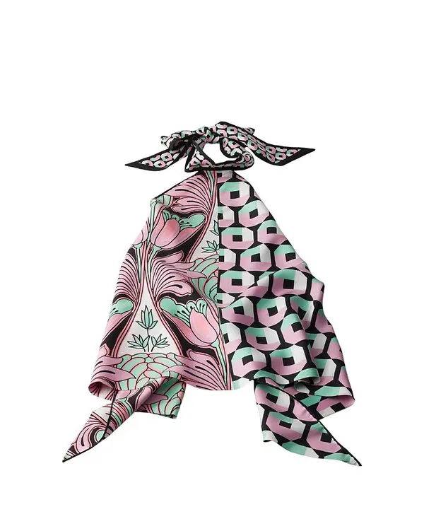 Prada Printed Silk Twill Top - Green
