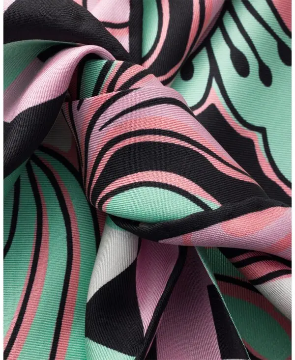 Prada Printed Silk Twill Top - Green