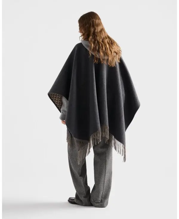 Prada Reversible Wool And Cashmere Poncho