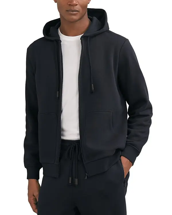 REISS Zip Through Drawstring Hoodie