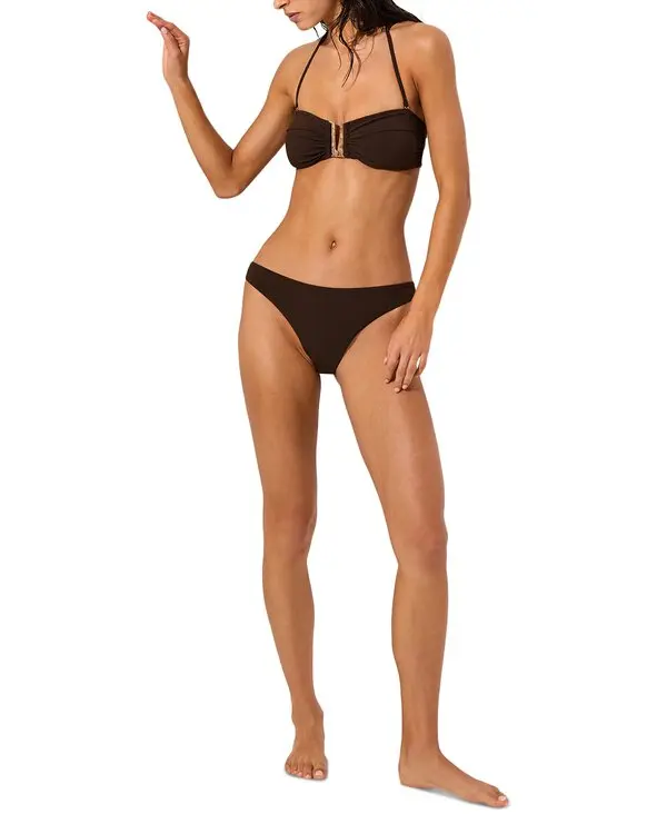 REISS Carina Bikini Bottom - Chocolate