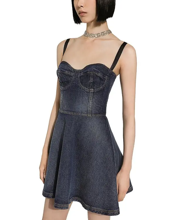 Dolce & Gabbana Denim Corset Mini Dress - Medium Blue