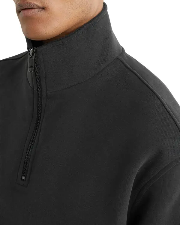 REISS Quinn Quarter Zip Pullover - Washed Black