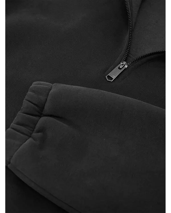 REISS Quinn Quarter Zip Pullover - Washed Black