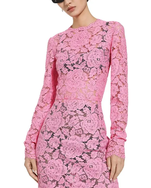 Dolce & Gabbana Cordonetto Lace Sheath Dress - Pink