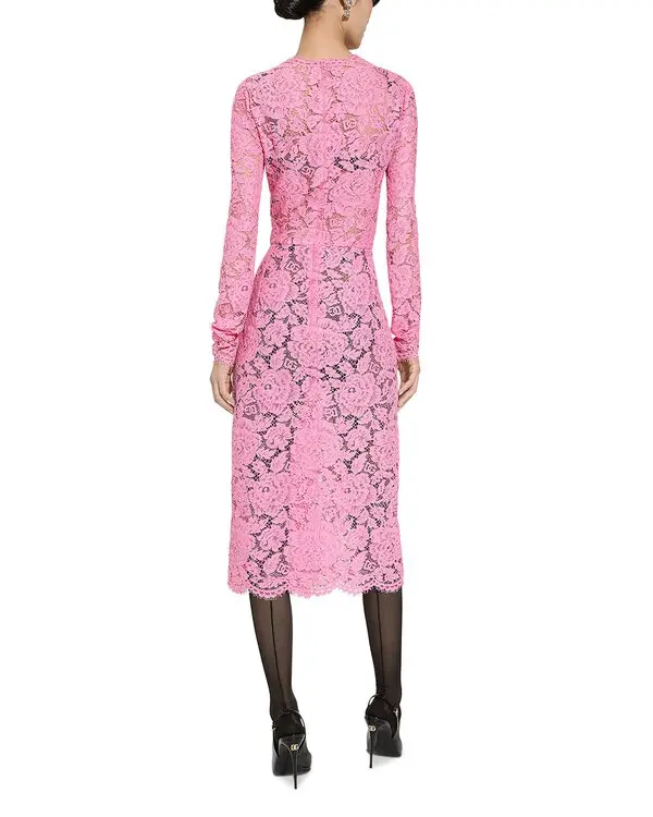 Dolce & Gabbana Cordonetto Lace Sheath Dress - Pink