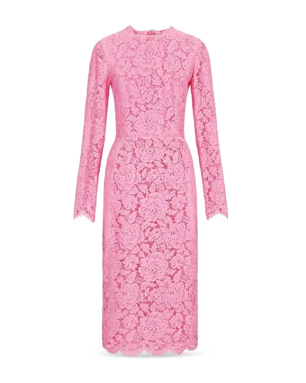 Dolce & Gabbana Cordonetto Lace Sheath Dress - Pink