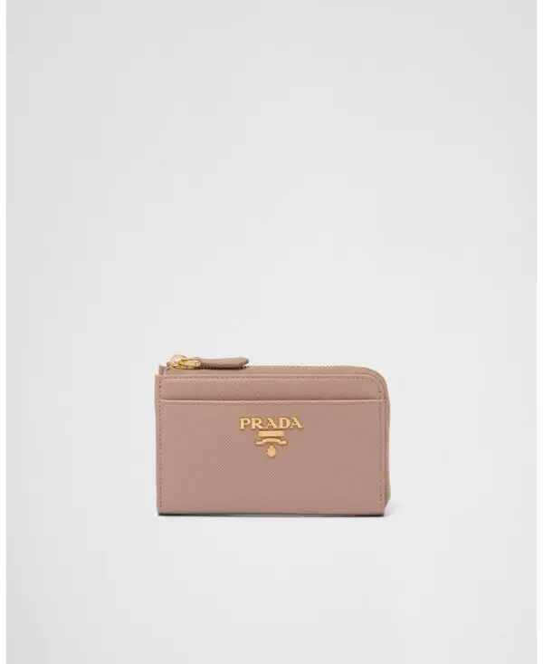 Prada Saffiano Leather Keychain - Powder
