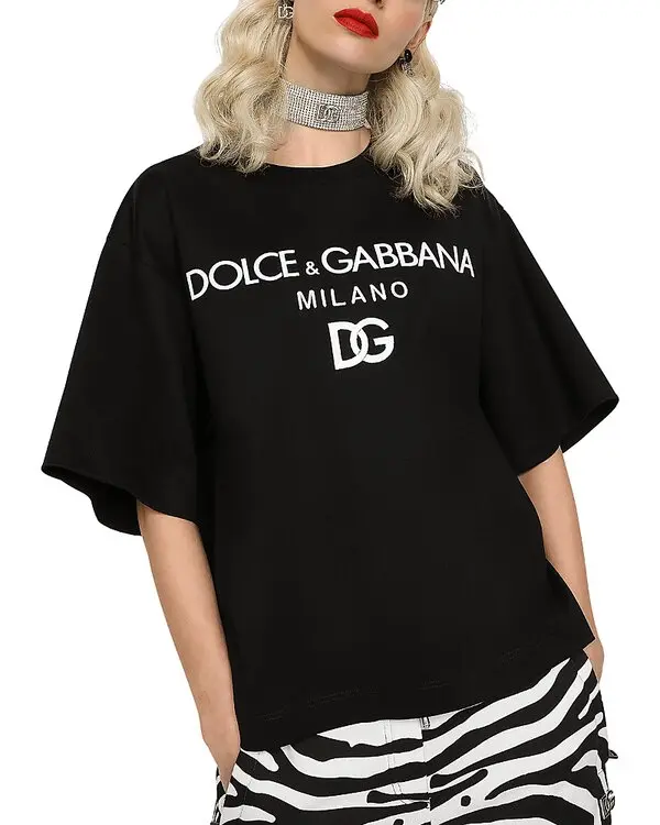 Dolce & Gabbana Flocked Logo Jersey T-shirt