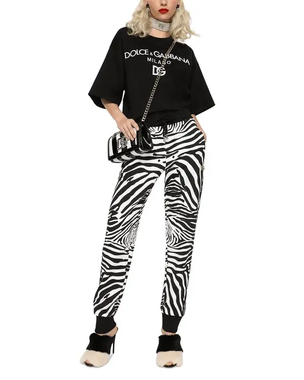 Dolce & Gabbana Flocked Logo Jersey T-shirt