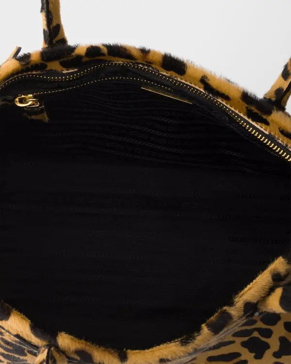 Prada Large Printed Leather Handbag - Neutral