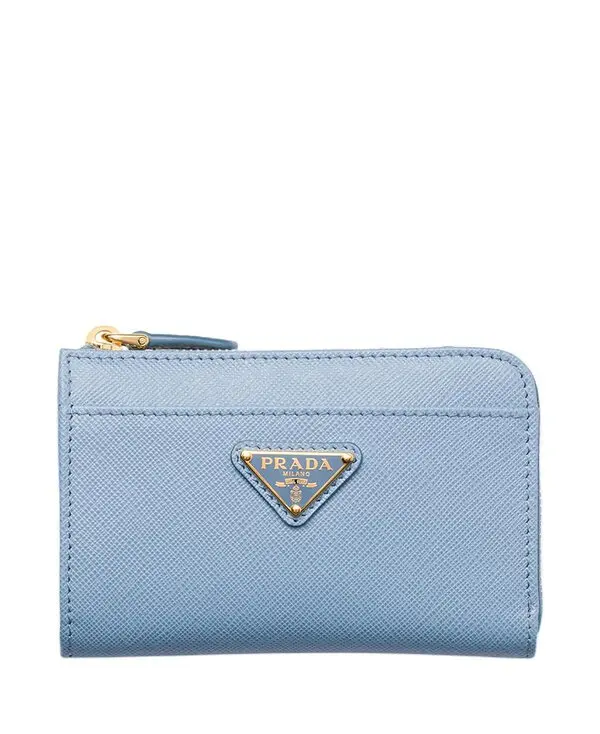 Prada Saffiano Leather Keychain - Light Blue