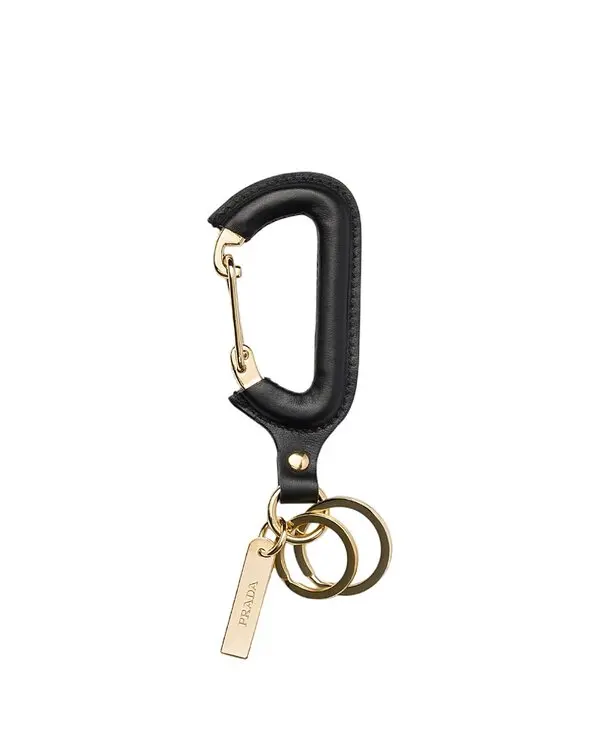 Prada Leather Keychain - Black