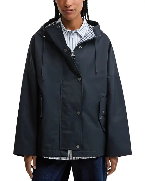 Barbour Kingswood Hooded Jacket - Dark Navy/navy Gingham