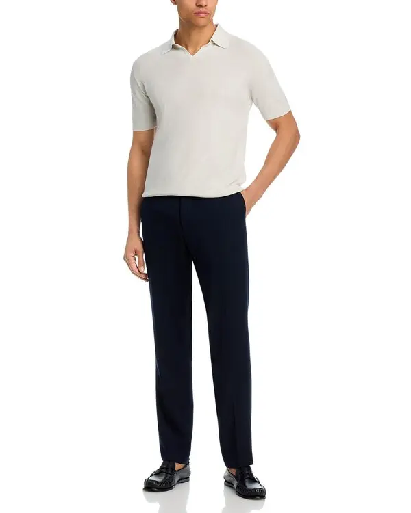 Boglioli Garment Dye Pique Knit Johnny Collar Polo - Cream