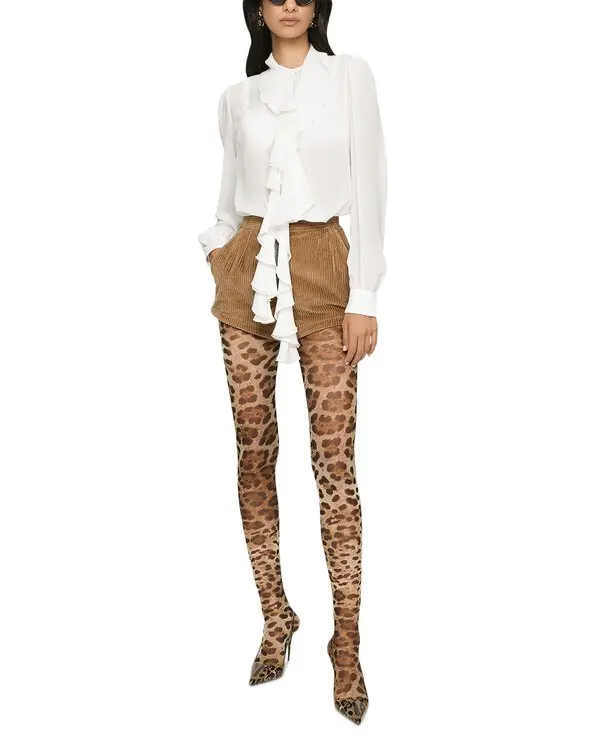 Dolce & Gabbana Georgette Silk Ruffle Blouse