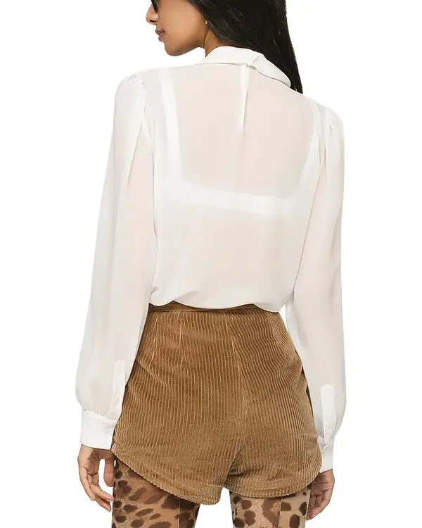 Dolce & Gabbana Georgette Silk Ruffle Blouse