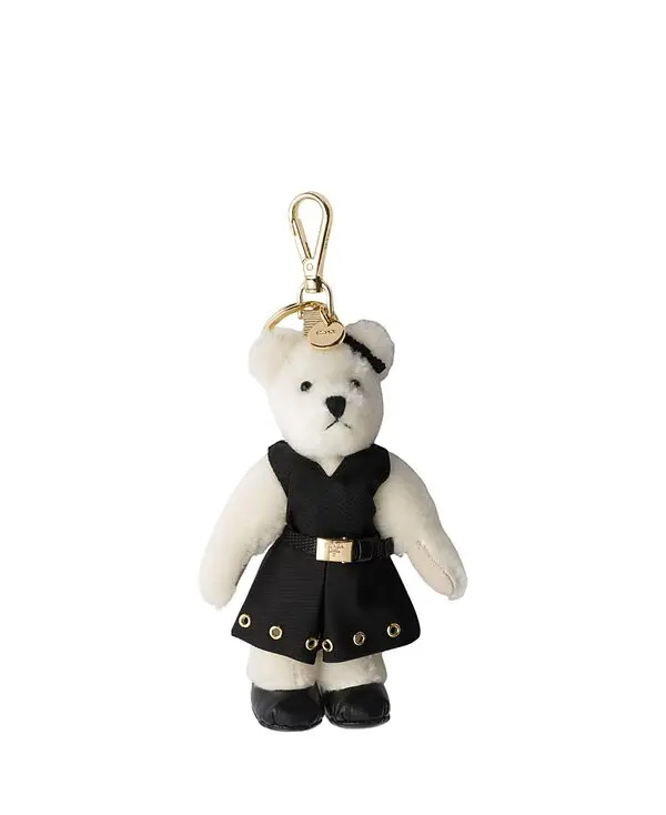 Prada Teddy Keychain Charm - Open White