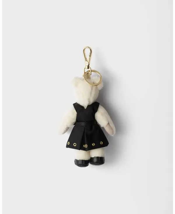 Prada Teddy Keychain Charm - Open White