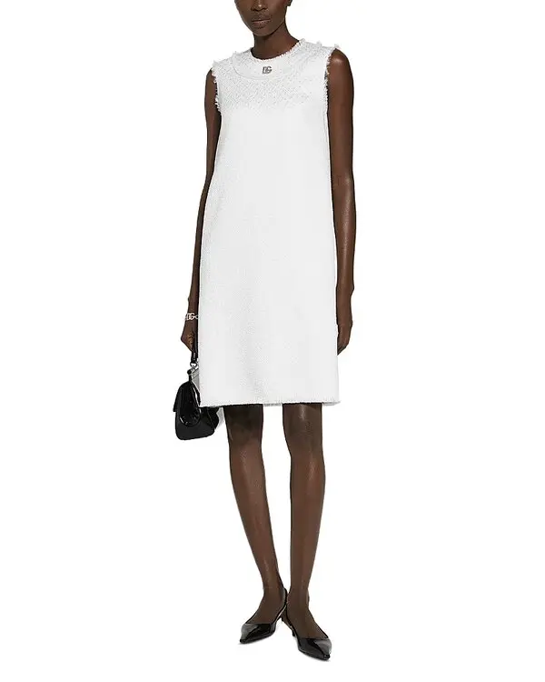 Dolce & Gabbana Fringe Mini Dress - Light Cream