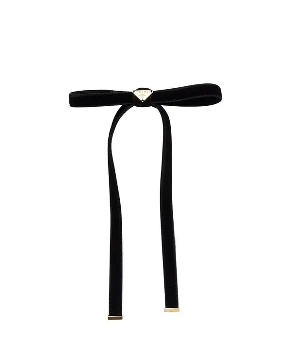 Prada Velvet Hair Clip - Black