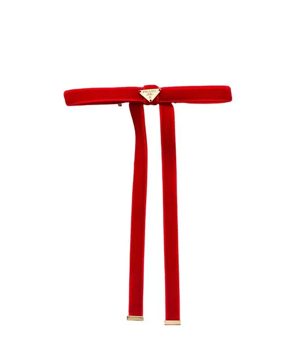 Prada Velvet Hair Clip - Red