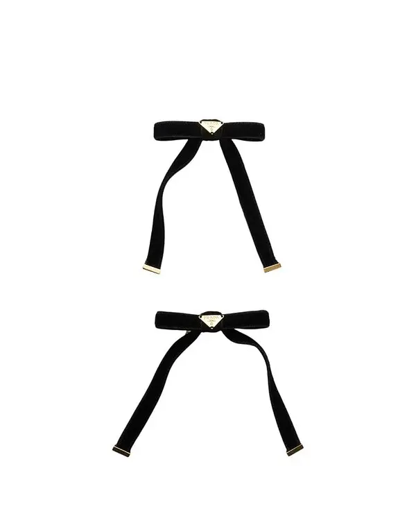 Prada Velvet Hair Clips Set Of 2 - Black