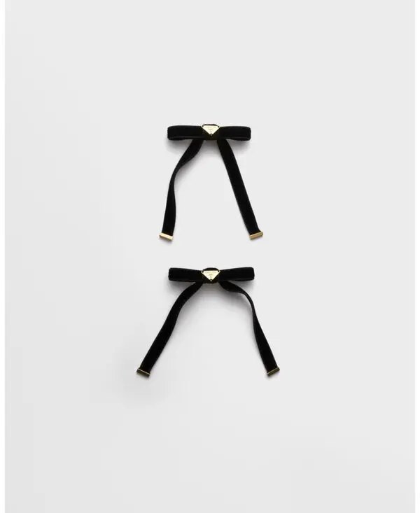 Prada Velvet Hair Clips Set Of 2