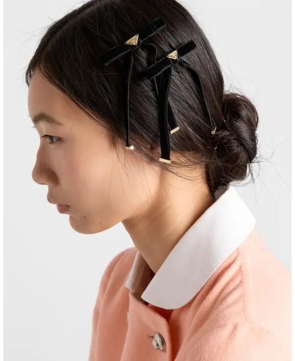 Prada Velvet Hair Clips Set Of 2