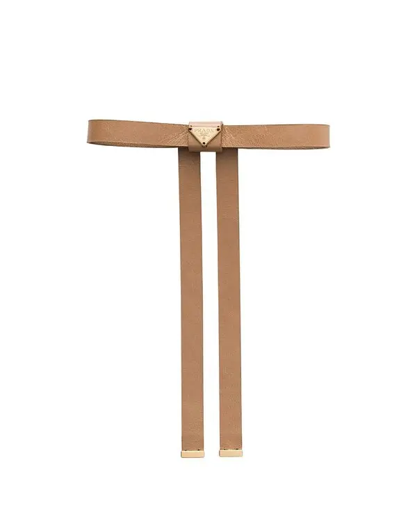 Prada Leather Hair Clip - Powder