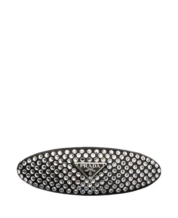 Prada Satin And Crystal Hair Clip - Gold/silver