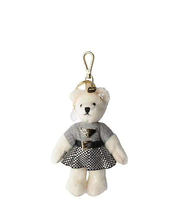 Prada Teddy Key Ring Charm - White
