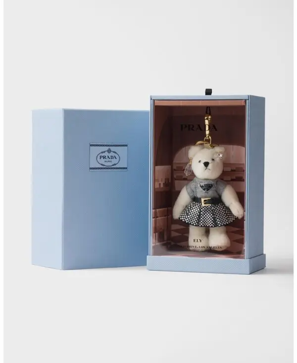 Prada Teddy Key Ring Charm - White