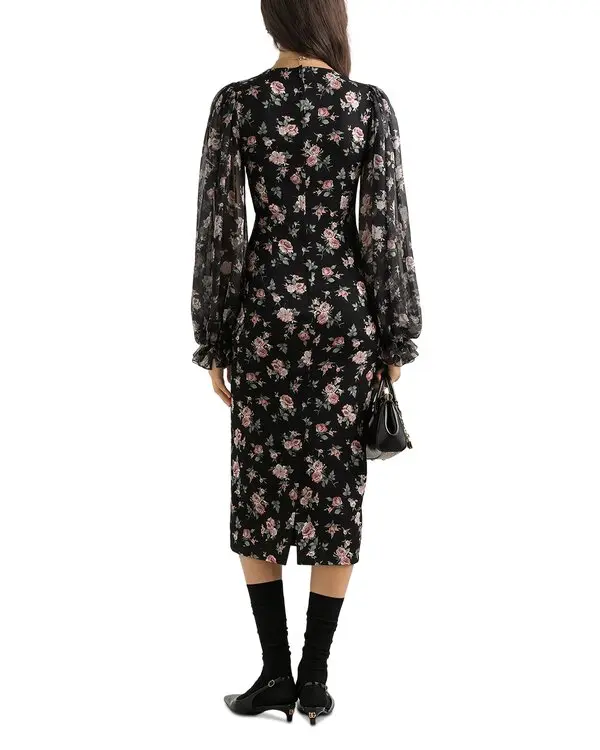 Dolce & Gabbana Vintage Rose Print Charmeuse Dress