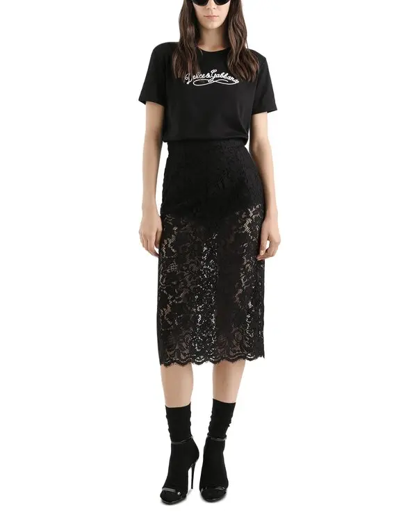 Dolce & Gabbana Embroidered Logo Jersey T-shirt - Black