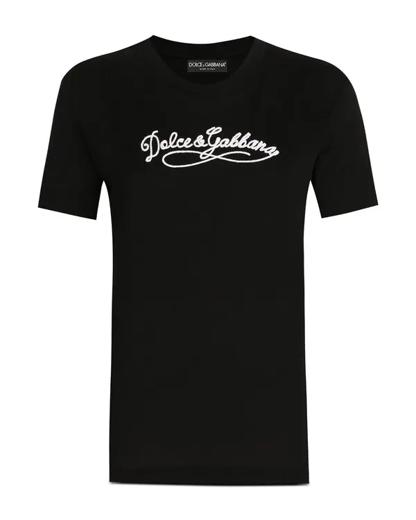 Dolce & Gabbana Embroidered Logo Jersey T-shirt - Black
