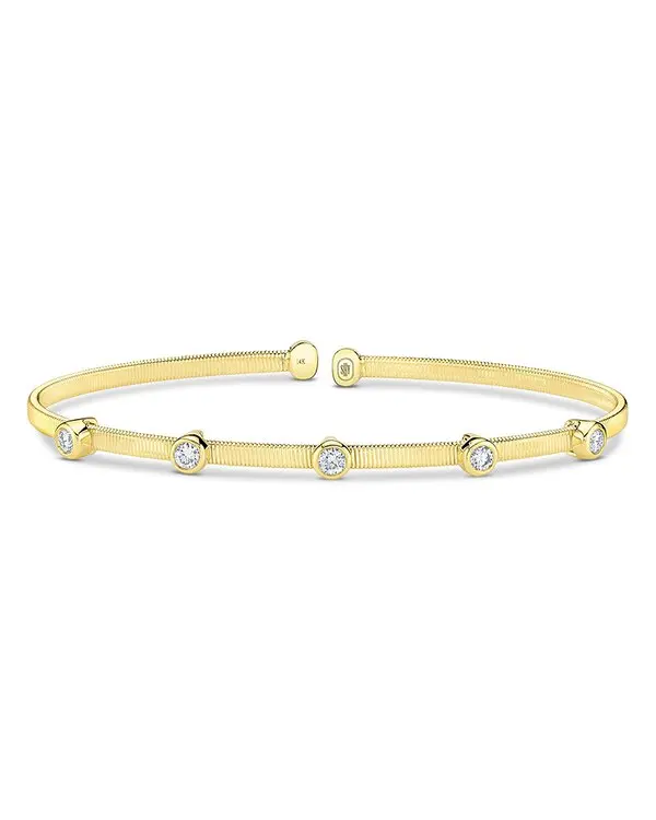SHY CREATION 14k Yellow Diamond Bangle Bracelet - Gold