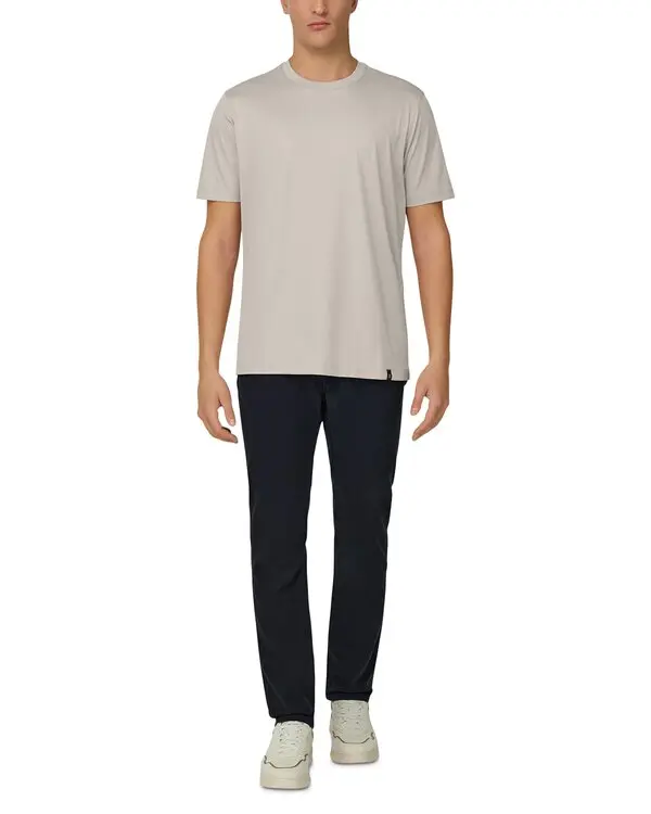 Boggi Milano Regular Fit Silk Blend Crewneck T-shirt - Sand