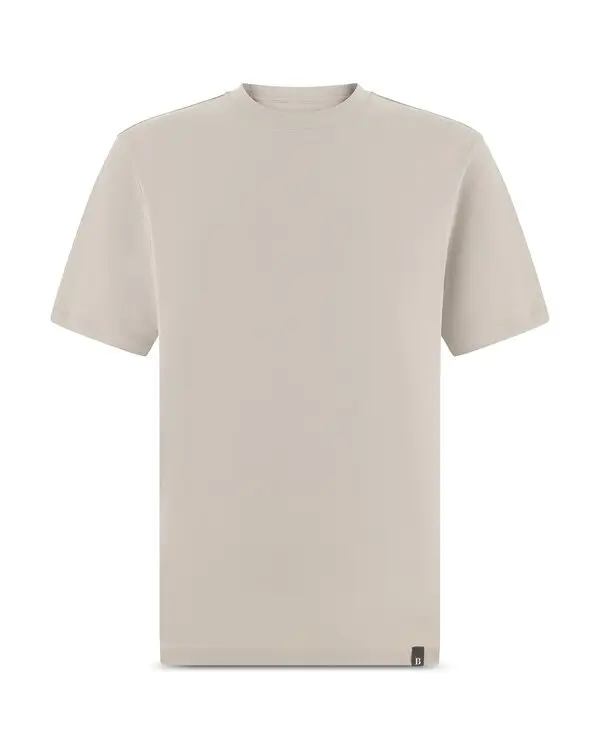 Boggi Milano Regular Fit Silk Blend Crewneck T-shirt - Sand