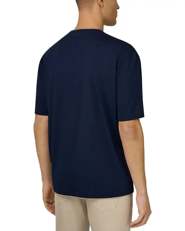 Boggi Milano Relaxed Fit Pima Cotton Crewneck T-shirt - Navy Blue