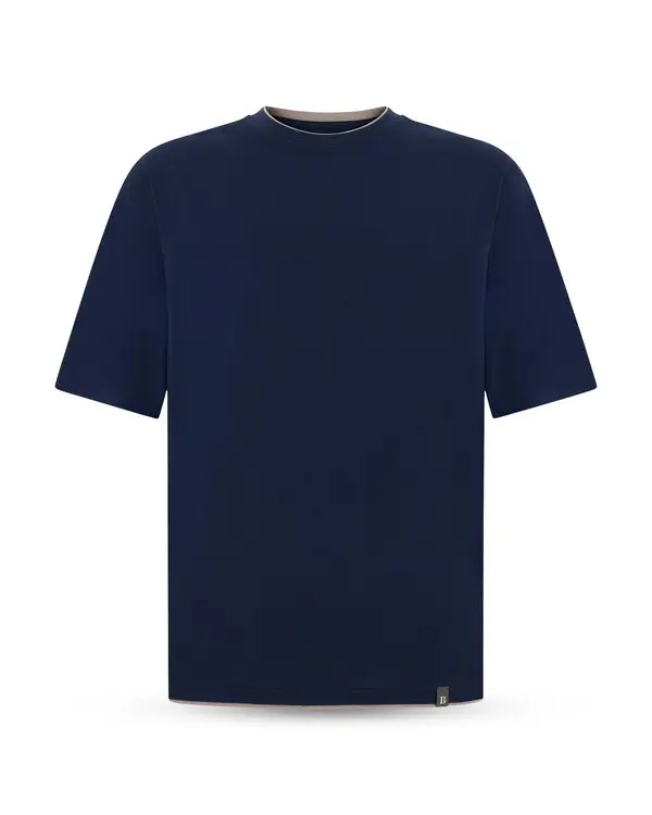 Boggi Milano Relaxed Fit Pima Cotton Crewneck T-shirt - Navy Blue