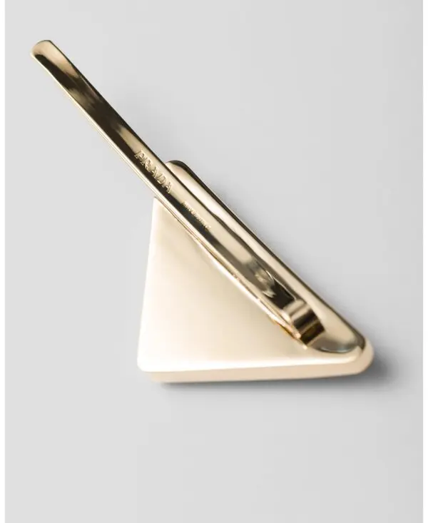 Prada Plexiglas And Metal Barrette - Neutral