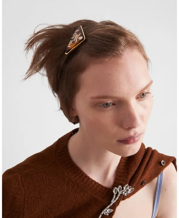 Prada Plexiglas And Metal Hair Clip - Neutral