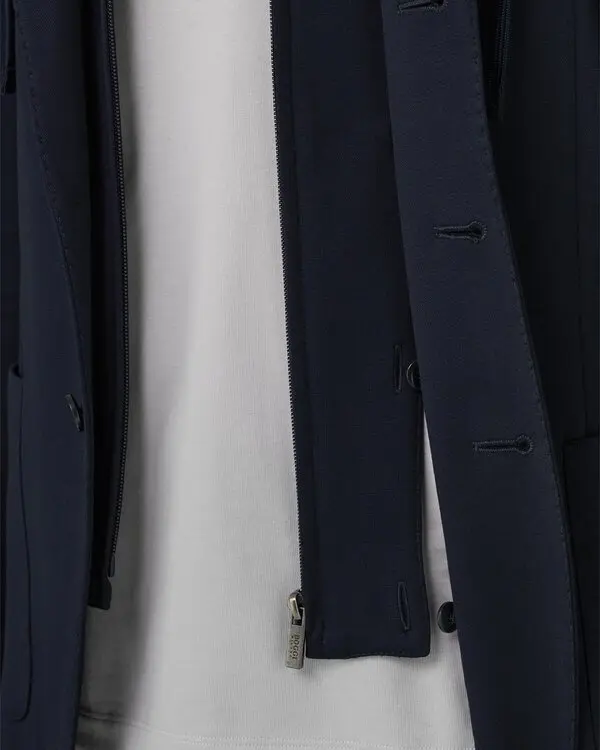 Boggi Milano Madison Stretch Cotton Blend Sweatshirt Jacket - Navy Blue