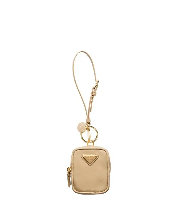 Prada Re-edition 1978 Re-nylon Mini-pouch With Keychain - Brown