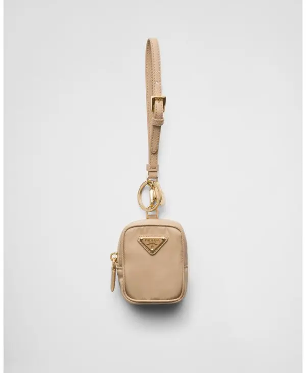 Prada Re-edition 1978 Re-nylon Mini-pouch With Keychain - Brown