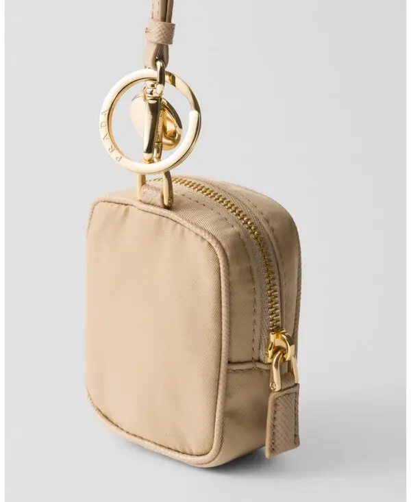 Prada Re-edition 1978 Re-nylon Mini-pouch With Keychain - Brown