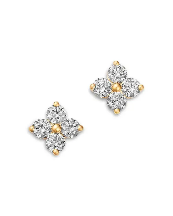 Bloomingdale'S Diamond Clover Stud Earrings 1.0 Tcw - Gold